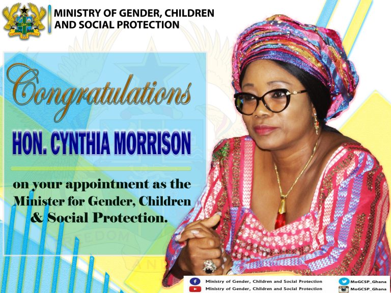 CONGRATULATIONS HON. CYNTHIA MORRISON – MoGCSP : Ministry of Gender ...